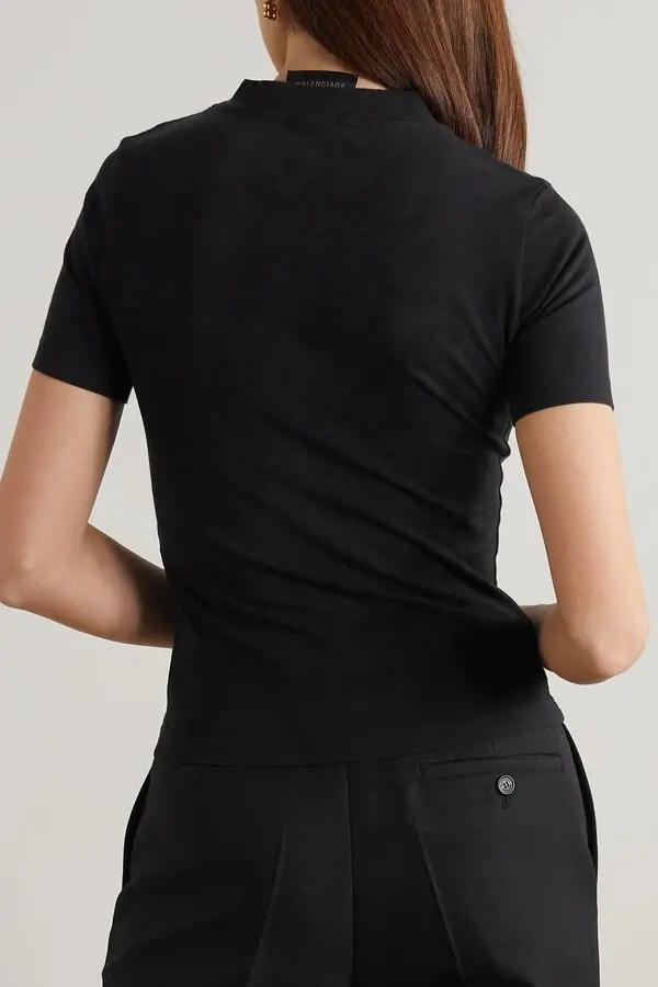 Balenciaga Paris Day Printed Stretch-cotton Jersey T-shirt
