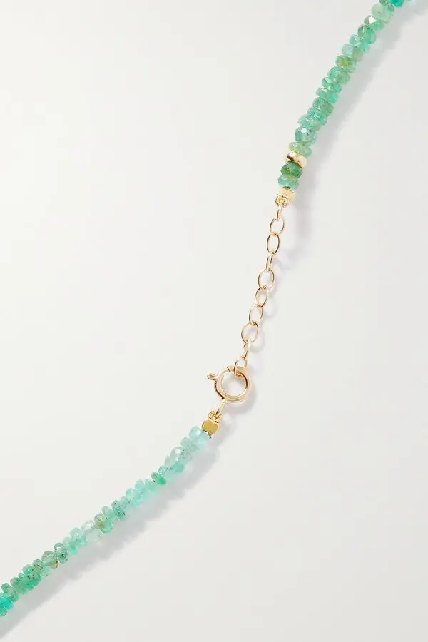Jia Jia Net Sustain Birthstone 14-karat Gold Beaded Necklace - Blue