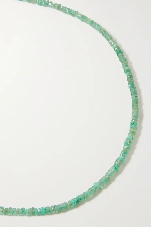 Jia Jia Net Sustain Birthstone 14-karat Gold Beaded Necklace - Blue
