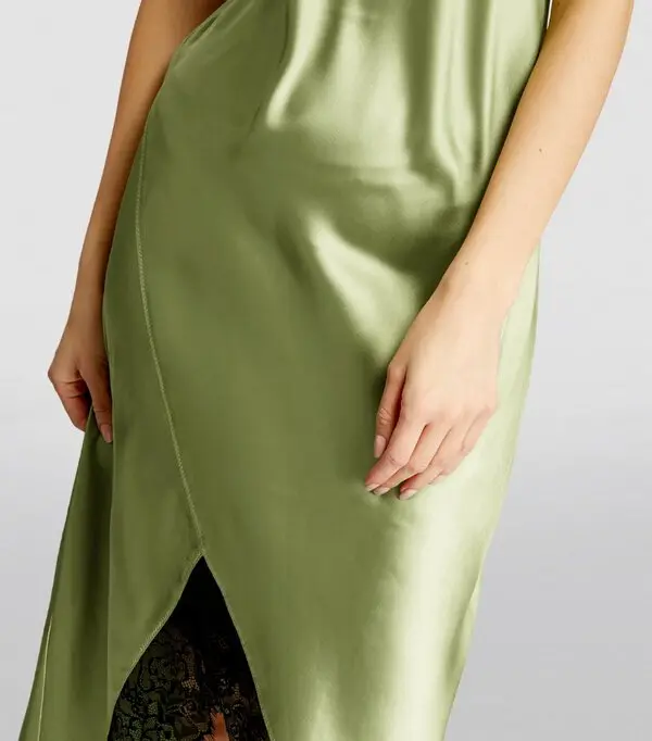 green emerald velvet dress AllSaints