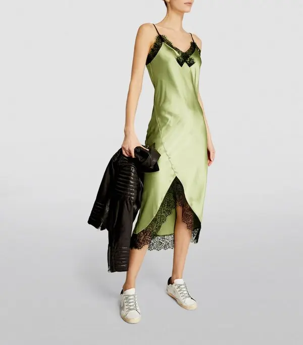 green emerald velvet dress AllSaints