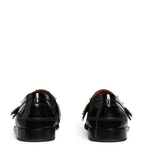 CHRISTIAN LOUBOUTIN No Penny Spikes Leather Loafers