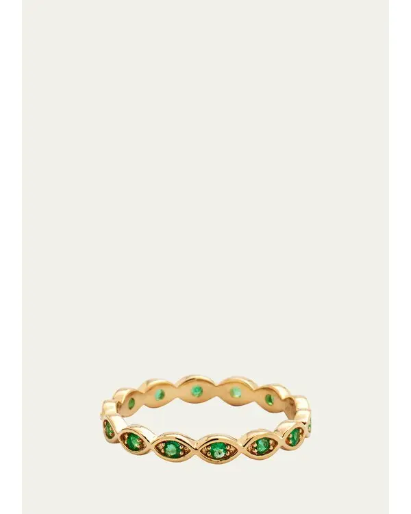 SYDNEY EVAN 14k Yellow Gold Marquis Emerald Eternity Ring