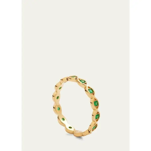 SYDNEY EVAN 14k Yellow Gold Marquis Emerald Eternity Ring
