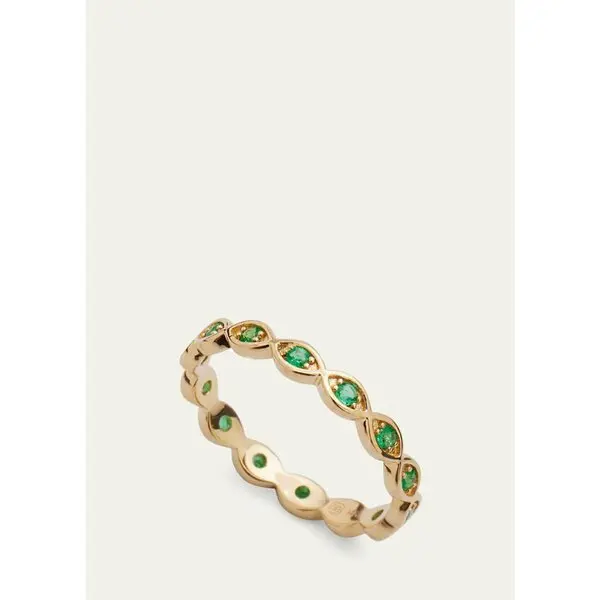 SYDNEY EVAN 14k Yellow Gold Marquis Emerald Eternity Ring
