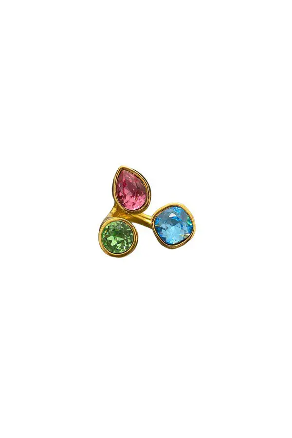 KENNETH JAY LANE Multi Pastel Gemstone Cluster Ring - Natural
