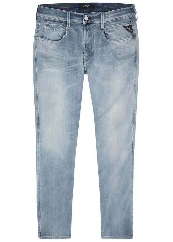 REPLAY Anbass Hyperflex Slim-leg Jeans - Blue