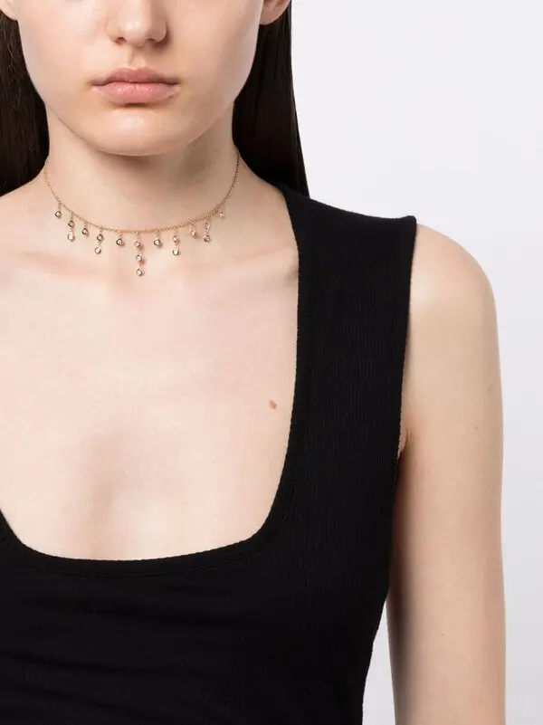 Jacquie Aiche 14kt Yellow Shaker Diamond Necklace