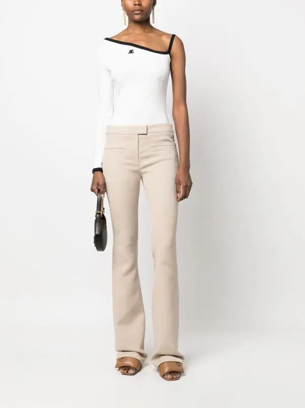 COURREGES Mid-rise Flared Trousers - Neutrals