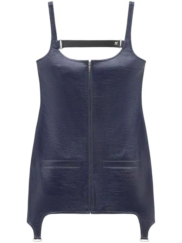 COURREGES Cut-out Zip-up Dress - Blue