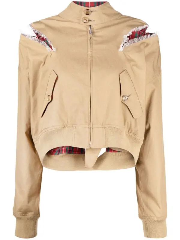 Undercover Cropped Jacket With Knot Detail - Yellow