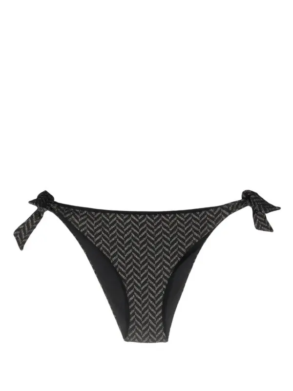 TWINSET Herringbone-pattern Bikini Bottoms - Black