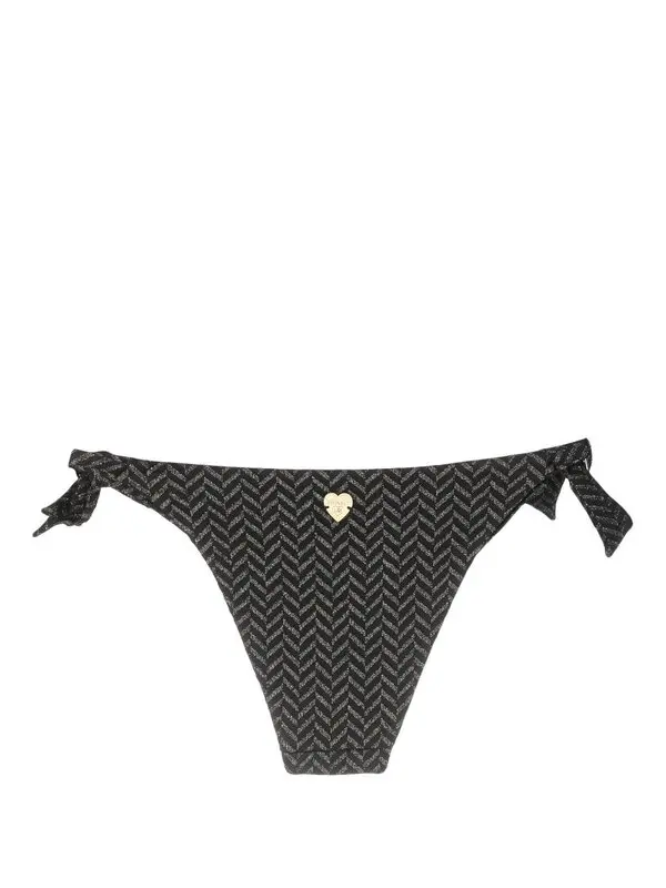 TWINSET Herringbone-pattern Bikini Bottoms - Black