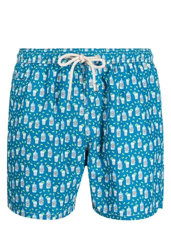 MC2 SAINT BARTH All-over Graphic-print Swim Shorts - Blue