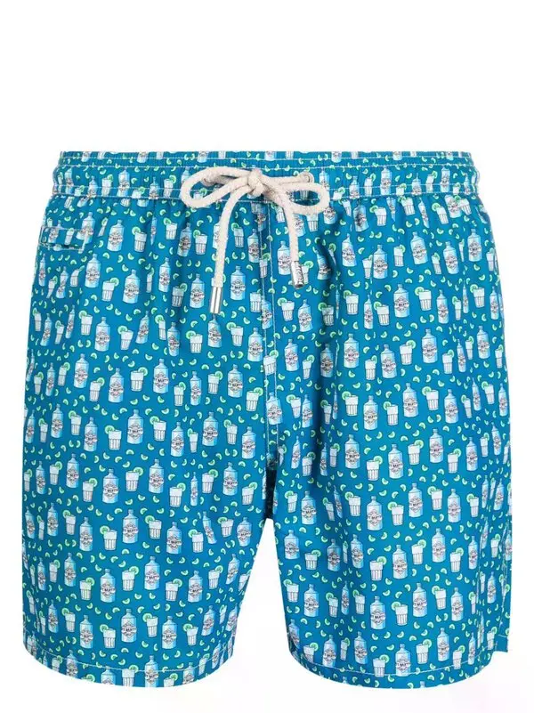 MC2 SAINT BARTH All-over Graphic-print Swim Shorts - Blue