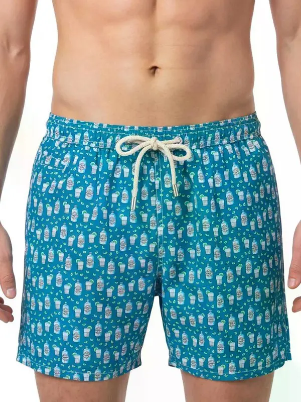 MC2 SAINT BARTH All-over Graphic-print Swim Shorts - Blue