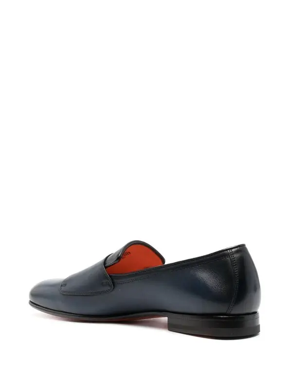 Santoni Double-buckle Leather Loafers
