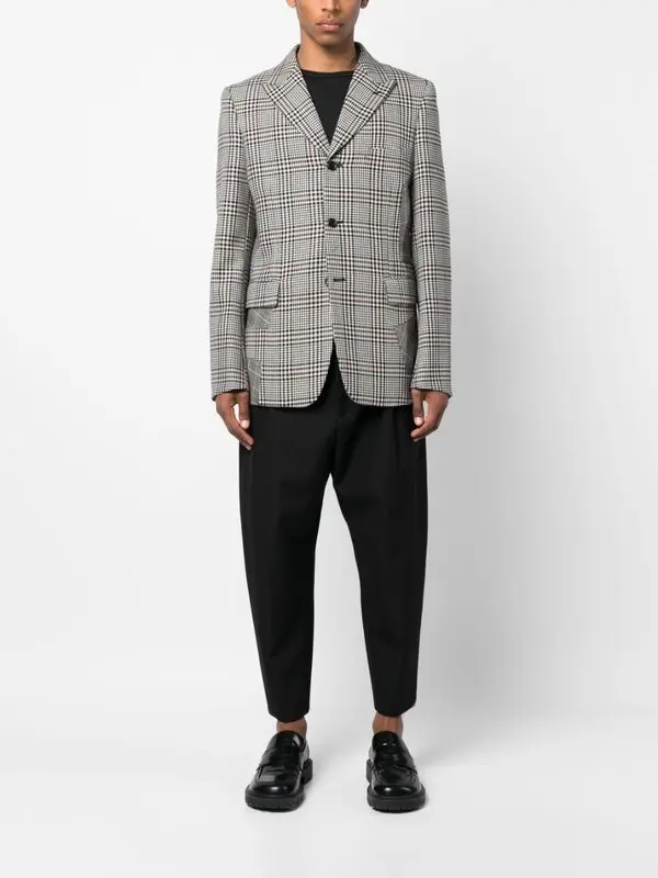 Comme Des Garçons Patchwork Detailing Checked Blazer - Neutrals