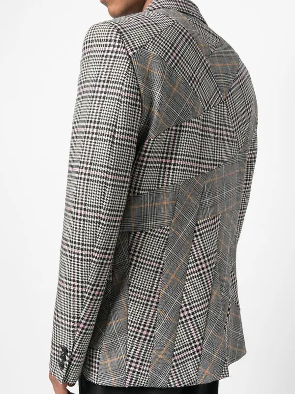 Comme Des Garçons Patchwork Detailing Checked Blazer - Neutrals