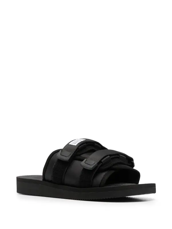 Suicoke Logo-patch Touch-strap Slides - Black