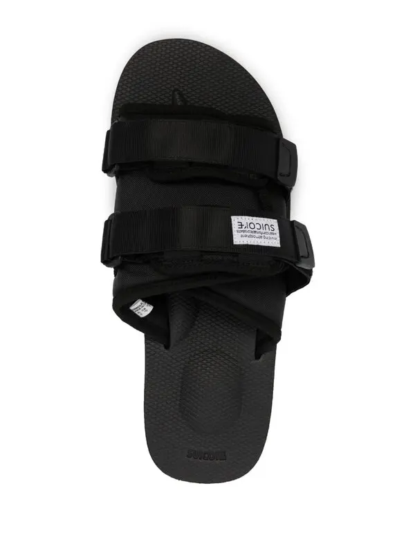 Suicoke Logo-patch Touch-strap Slides - Black