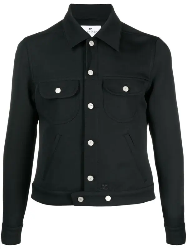 COURREGES Cotton Button-up Jacket - Black