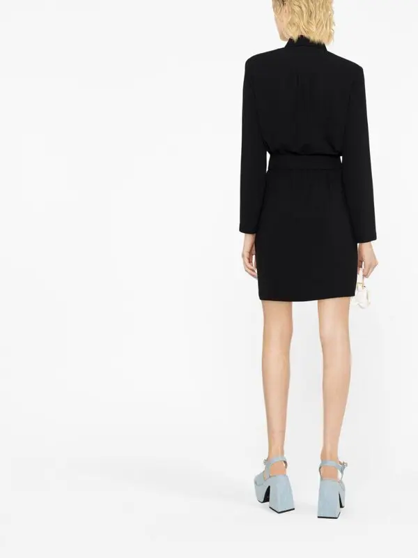 Pinko Love Birds Ruched Mini Shirt Dress In Black - 32% Off | Editorialist