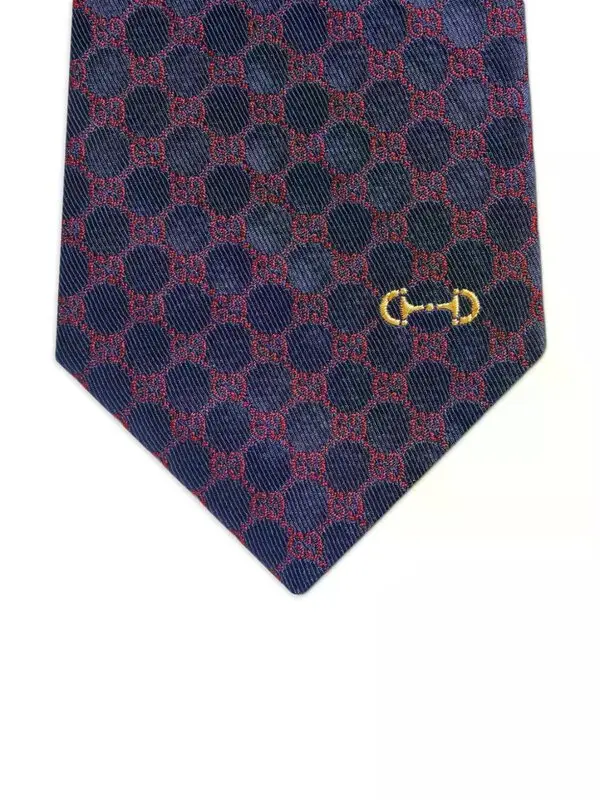 Gucci Gg Silk Jacquard Tie - Blue