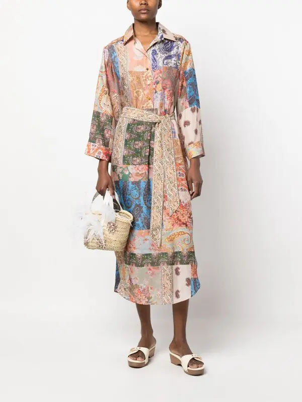 Zimmermann Paisley-print Silk Shirtdress - Neutrals