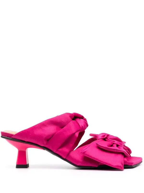GANNI 60mm Bow-detail Sandals - Pink