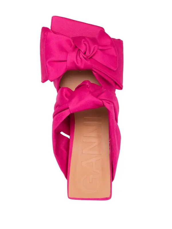 GANNI 60mm Bow-detail Sandals - Pink