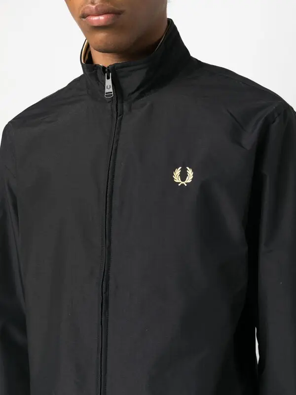 Fred Perry Logo-embroidered Zip-up Jacket - Black