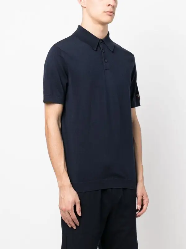 Paul & Shark Logo-patch Cotton Polo Shirt - Blue