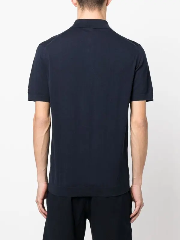 Paul & Shark Logo-patch Cotton Polo Shirt - Blue