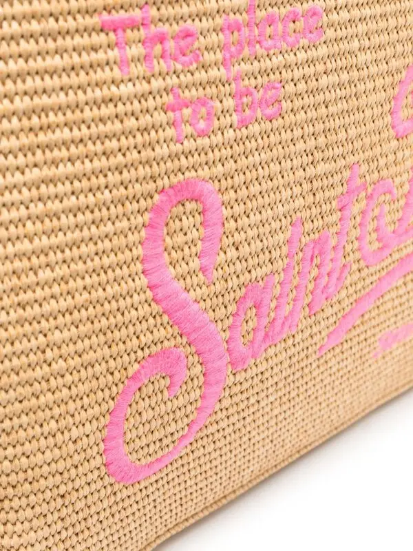 MC2 SAINT BARTH Vanity Logo-embroidered Woven Tote Bag