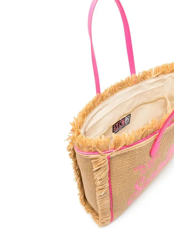 MC2 SAINT BARTH Vanity Logo-embroidered Woven Tote Bag