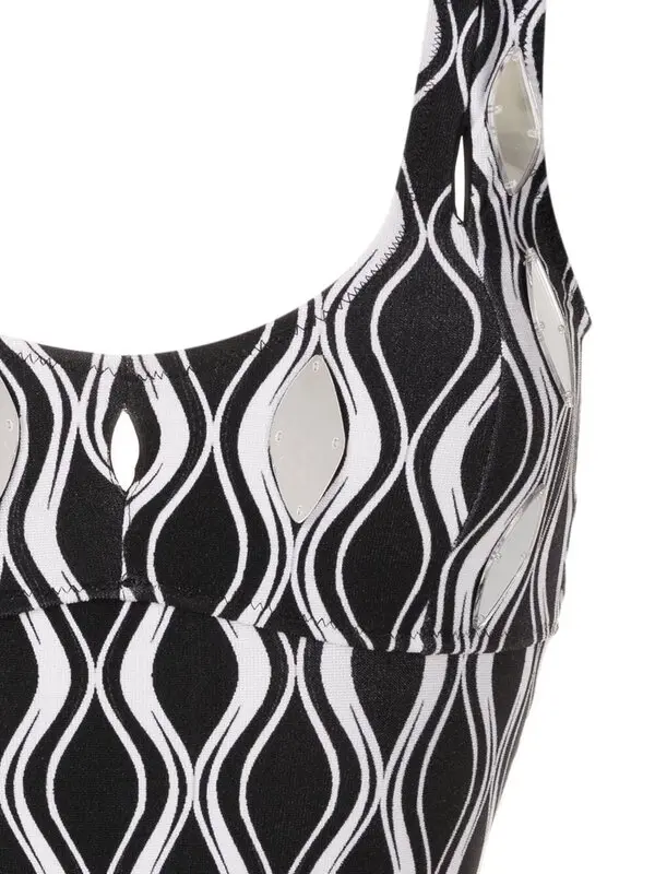 AMIR SLAMA Wave-print Swimsuit