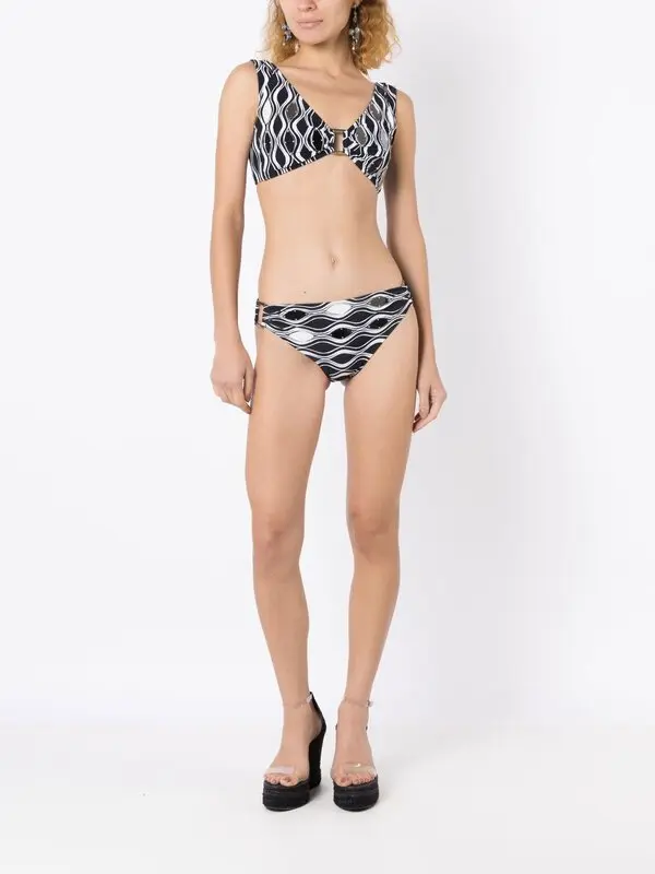 AMIR SLAMA Wave-print Bikini Set
