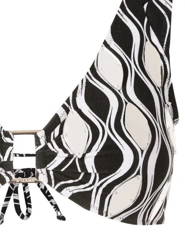 AMIR SLAMA Wave-print Bikini Set