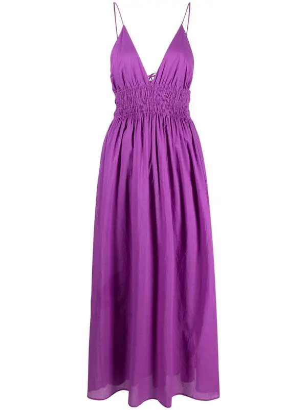 strapless open back dress Vintage Pink and Black Polka Dot Halter Midi Dress – Modsele main image 1