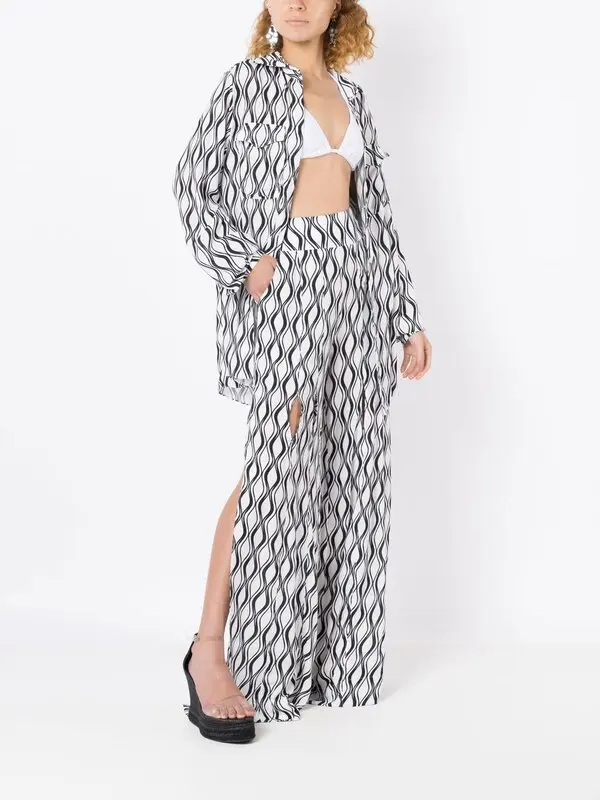 AMIR SLAMA Wave-print Shirt