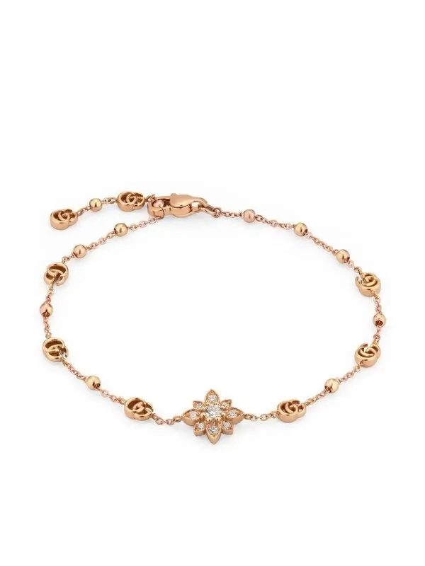 Gucci 18kt Rose Gold Flora Diamond Bracelet