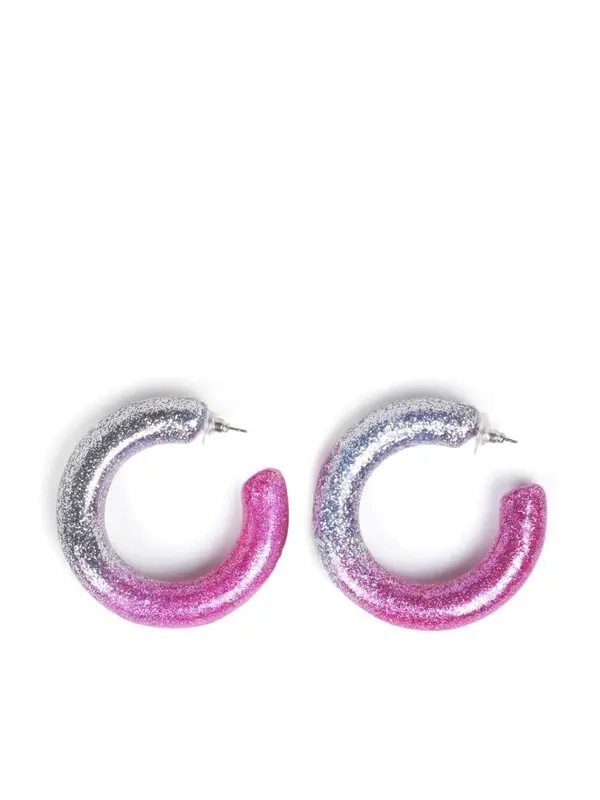 JULIETTA Ombré Glitter Hoop Earrings - Pink