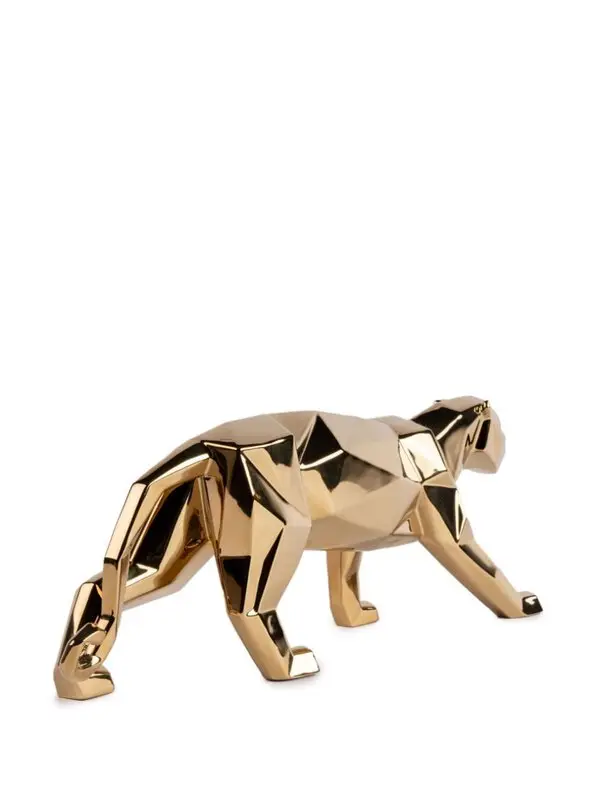 LLADRO Pantera Porcelain Decorative Sculpture - Gold