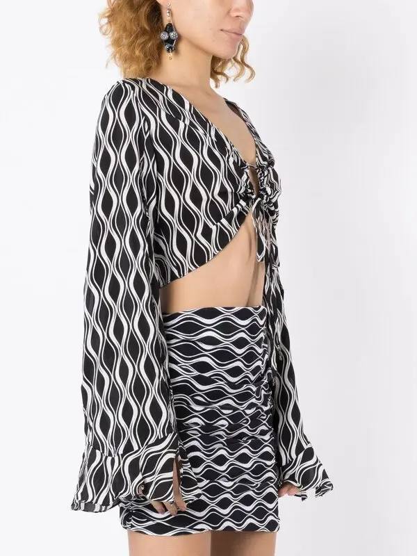AMIR SLAMA Wave-print Blouse