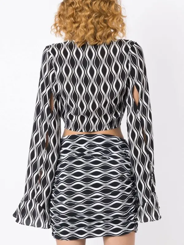 AMIR SLAMA Wave-print Blouse