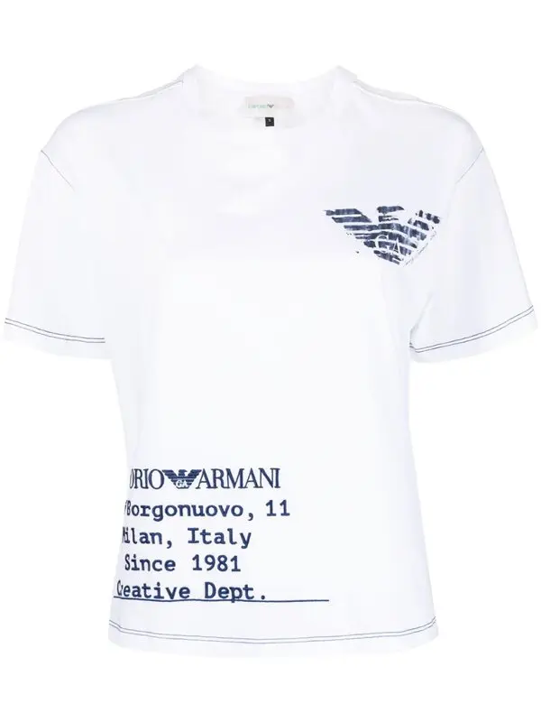Emporio Armani Logo-print Cotton T-shirt - White
