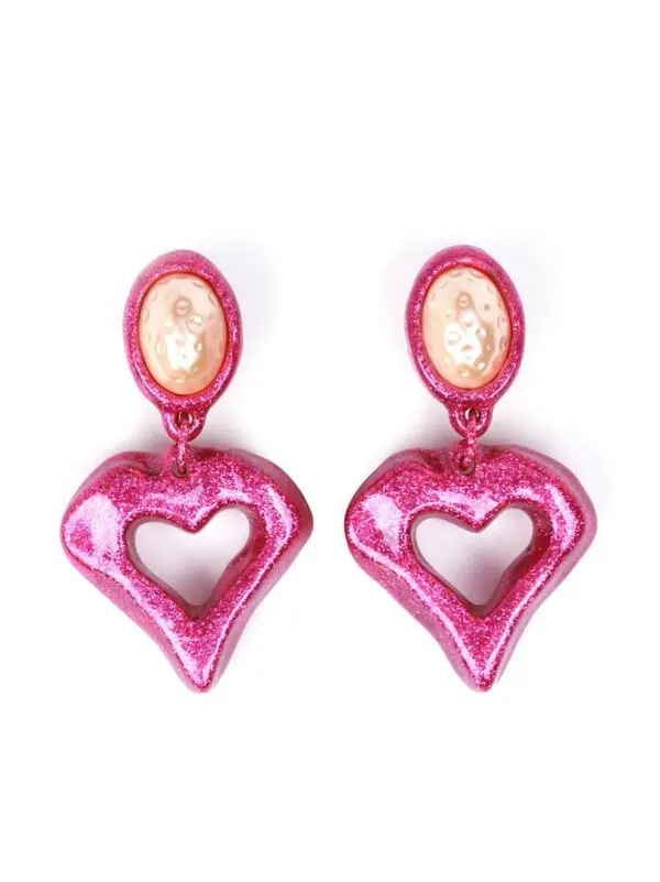 JULIETTA Heartbreaker Glittered Earrings - Pink