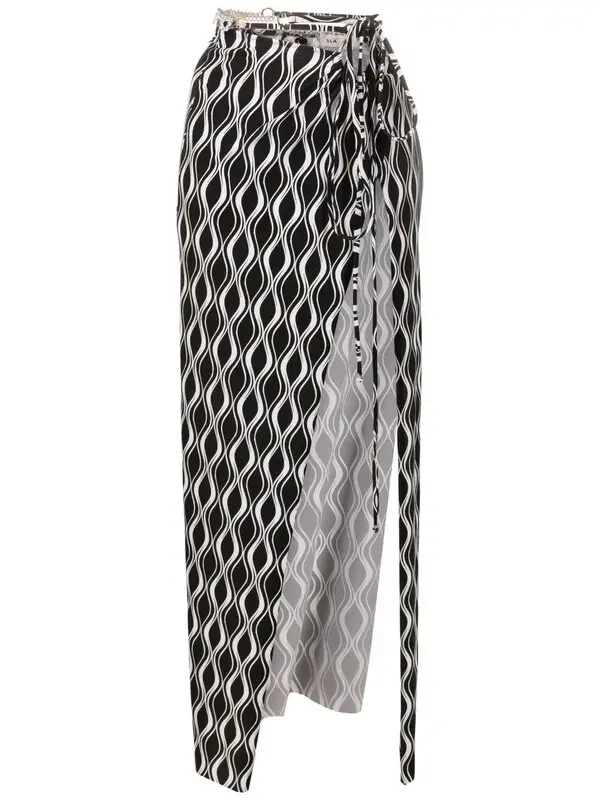 AMIR SLAMA Wave-print Maxi Skirt