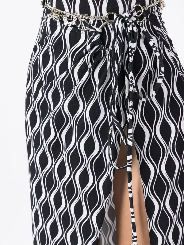 AMIR SLAMA Wave-print Maxi Skirt